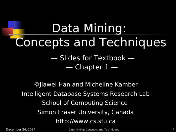 مرجع دانلود پاورپوینت | Data Mining: Concepts and Techniques