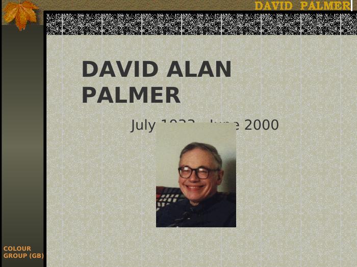مرجع دانلود پاورپوینت | DAVID ALAN PALMER