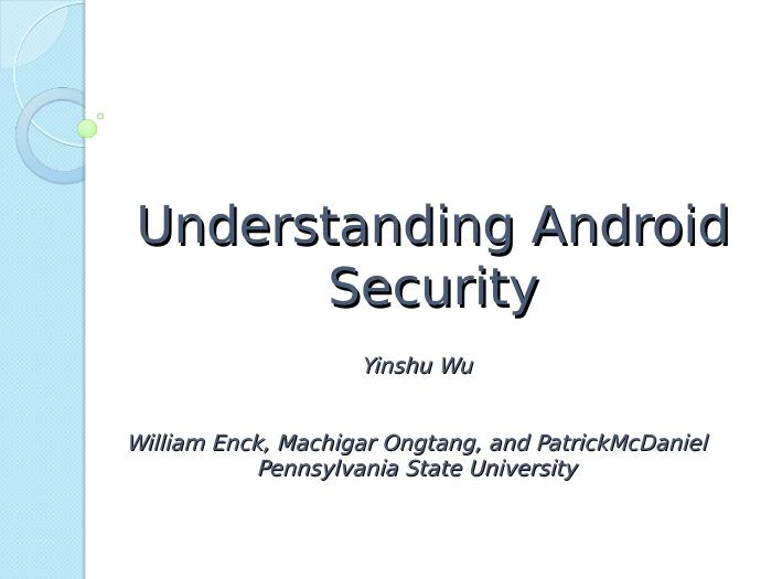 مرجع دانلود پاورپوینت | Understanding Android Security