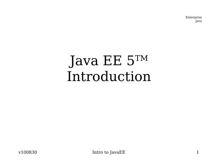 مرجع دانلود پاورپوینت | Java EE 5TM Introduction