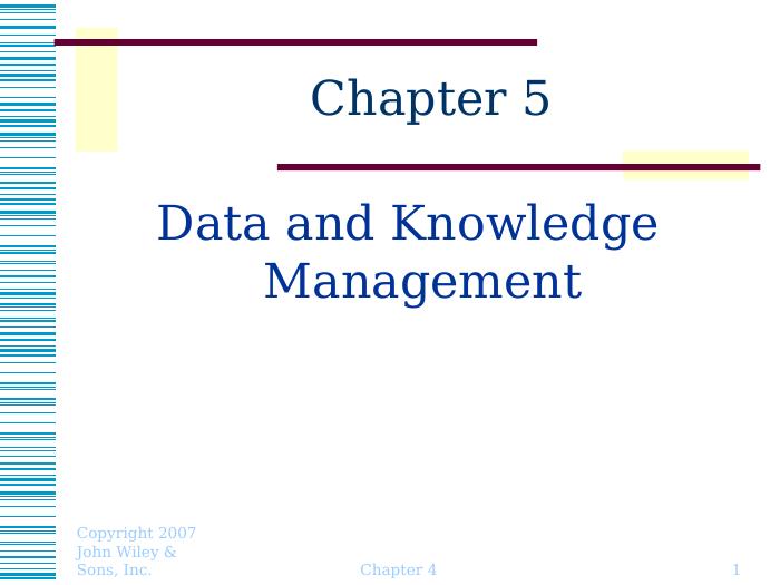 مرجع دانلود پاورپوینت | (Data and Knowledge Management (Chapter 5